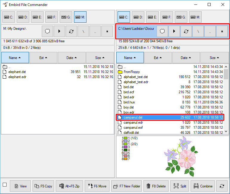 Embird File Commander