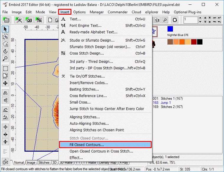 Embird Embroidery Software - Fill Closed Contours (advanced)
