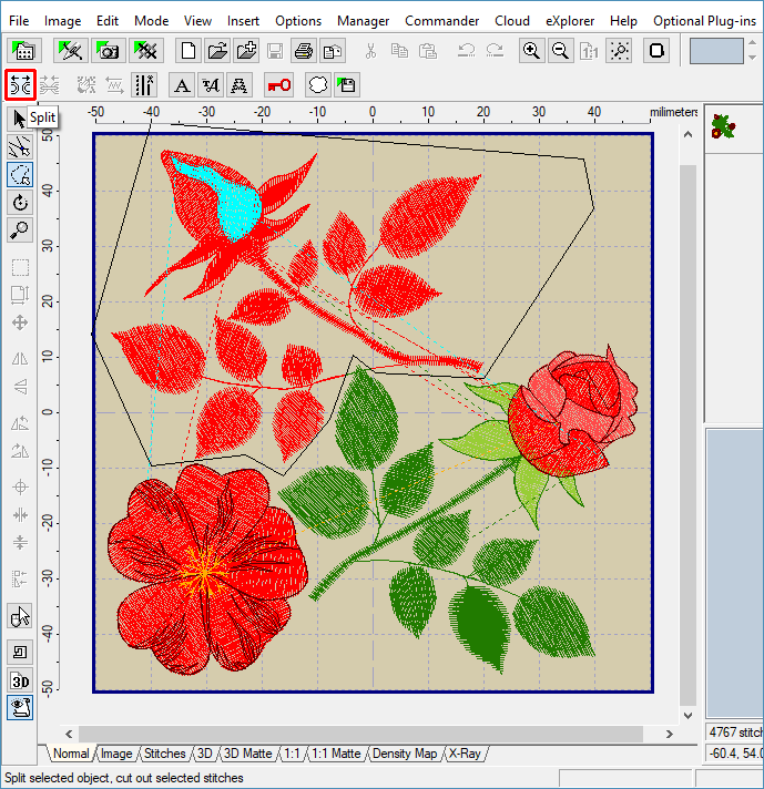 Interactive Free-Hand Splitting